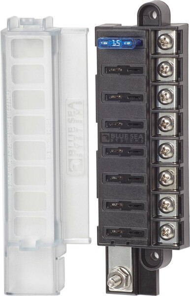 Blue Sea 5046 8-Circuit Fuse Block ST ATO/ATC with Cover| Wintron ...