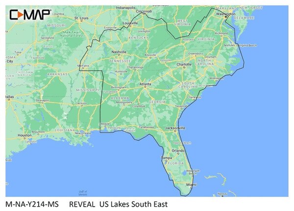 C-MAP Reveal Inland US Lakes South East| Wintron Electronics